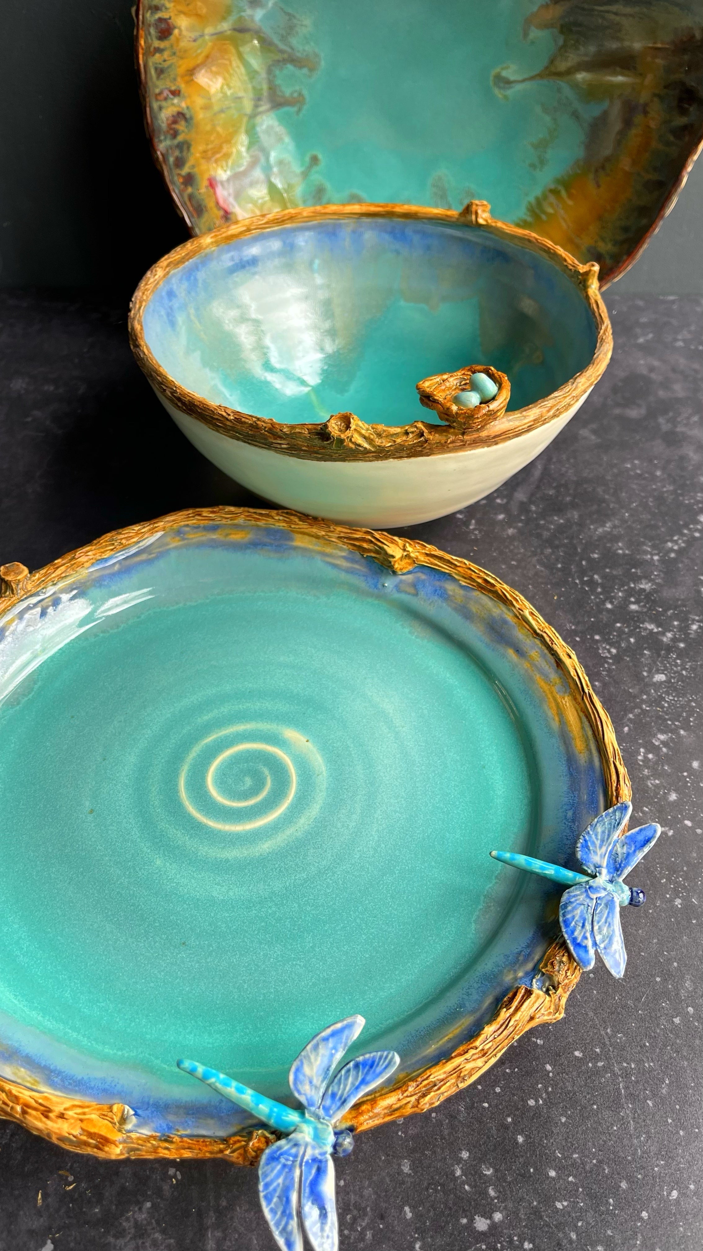 Ceramic artisan dinnerware by Lee Wolfe Pottery
