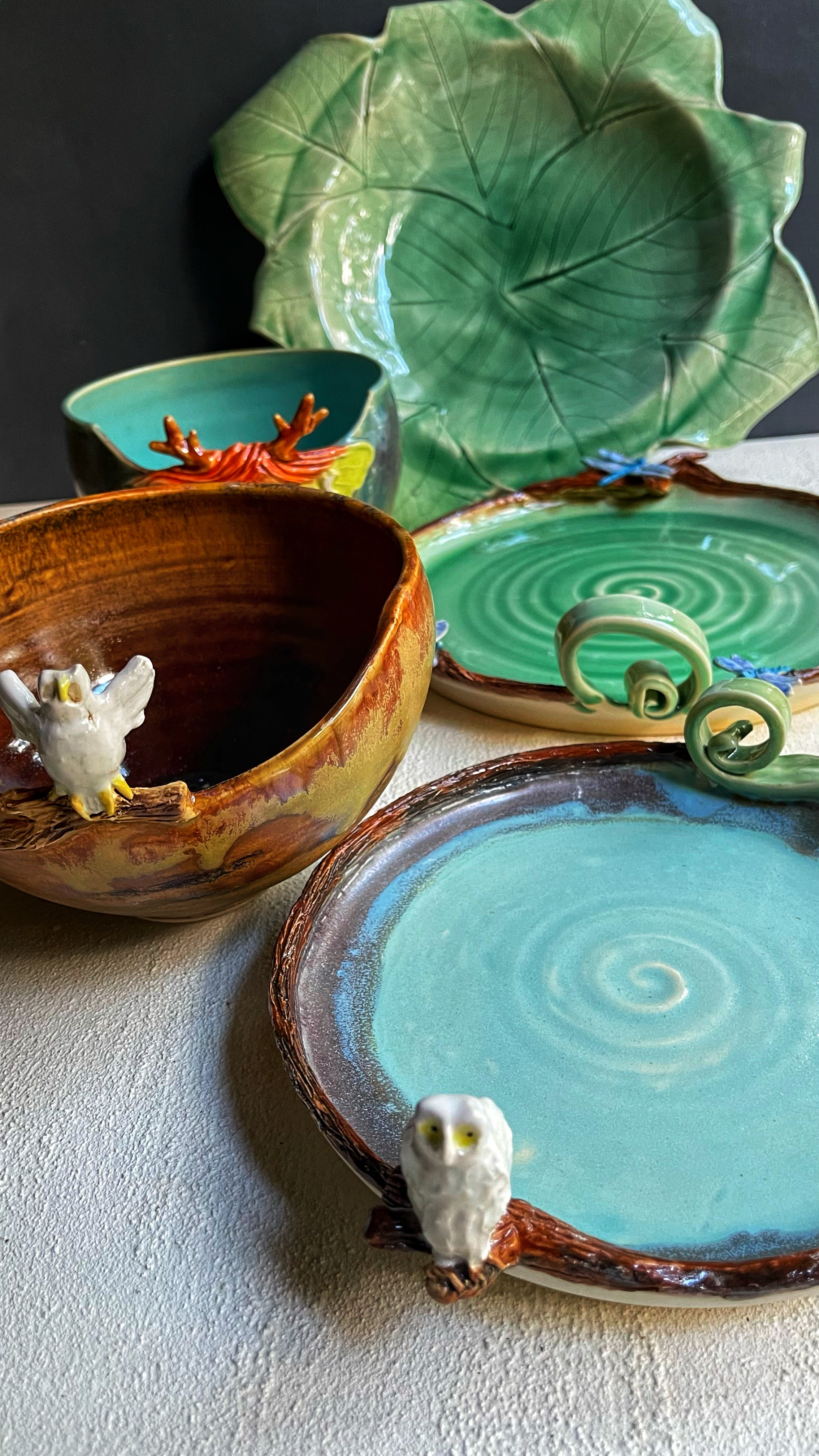 Ceramic artisan dinnerware by Lee Wolfe Pottery