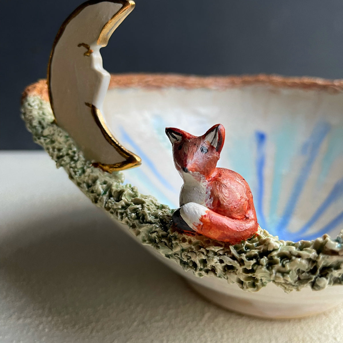 Fox under the Crescent Moon Seconds bowl – Lee Wolfe Pottery