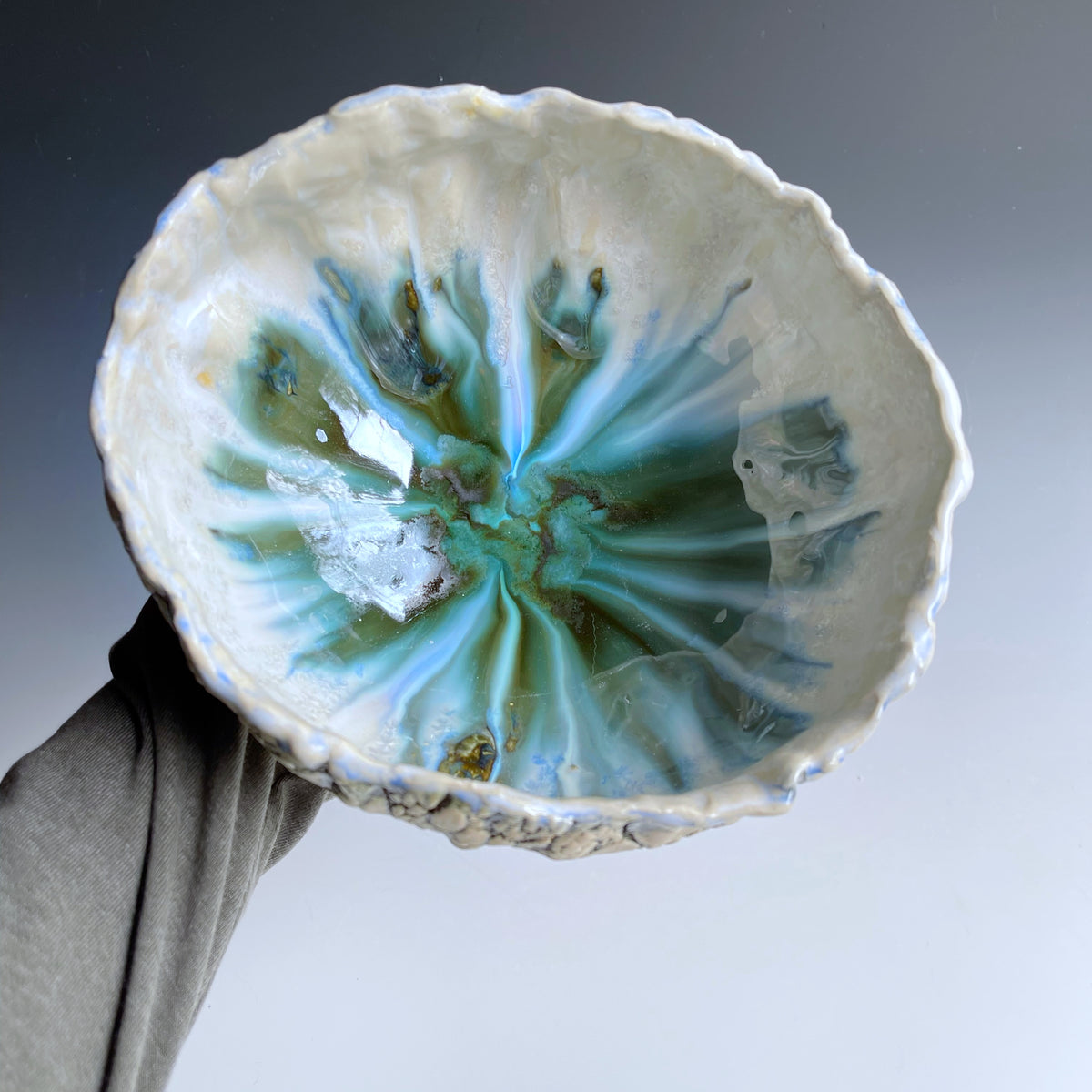 Organic Rustic bowl UR5 in Crystalline Mirror 6 cup – Lee Wolfe Pottery