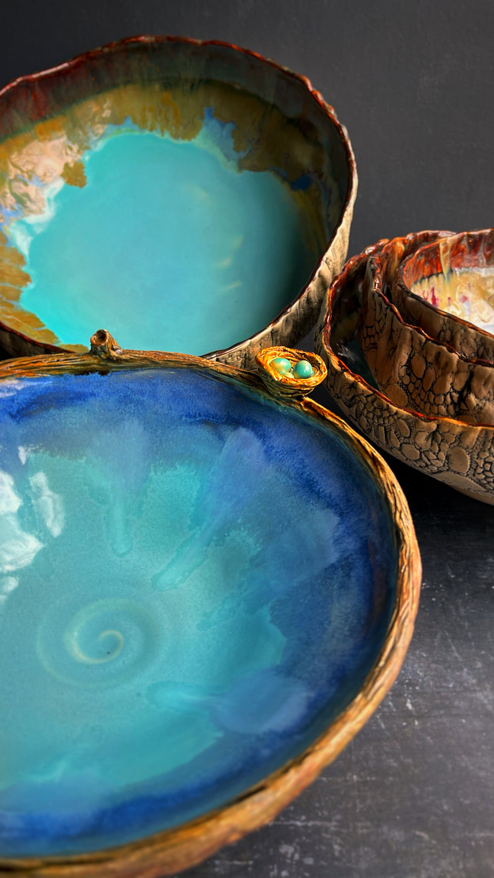 Ceramic artisan dinnerware by Lee Wolfe Pottery